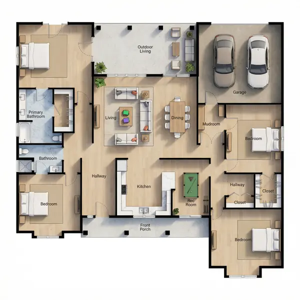 Free 4 Bedroom House Plans | Drafted