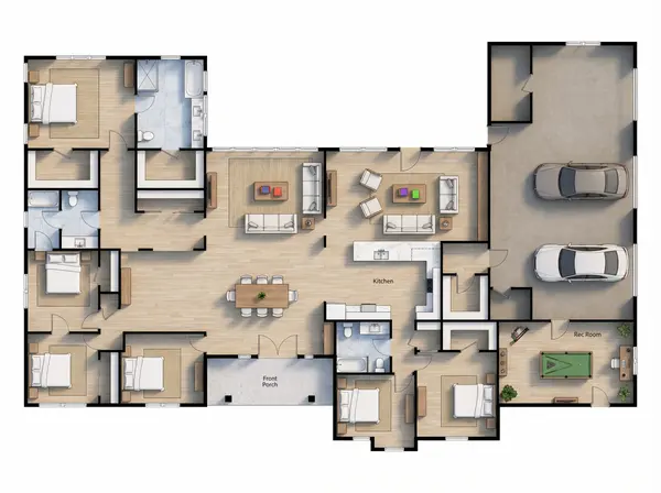 Free Dark 5+ Bedroom 3 Bath 3,500 to 5,000 Sq Ft House Plans with Home ...