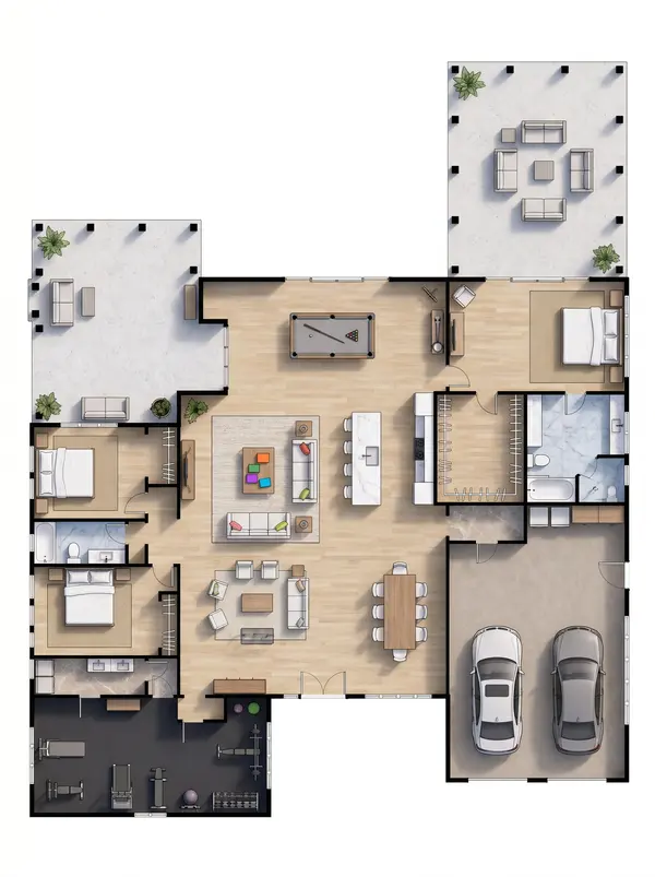 Free Bold 3 Bath 5,000 to 6,500 Sq Ft House Plans with Rec Room | Drafted