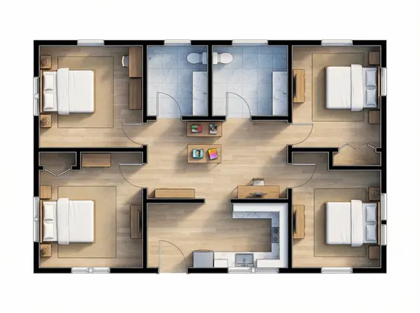 Free Rustic 4 Bedroom 2 Bath House Plans | Drafted