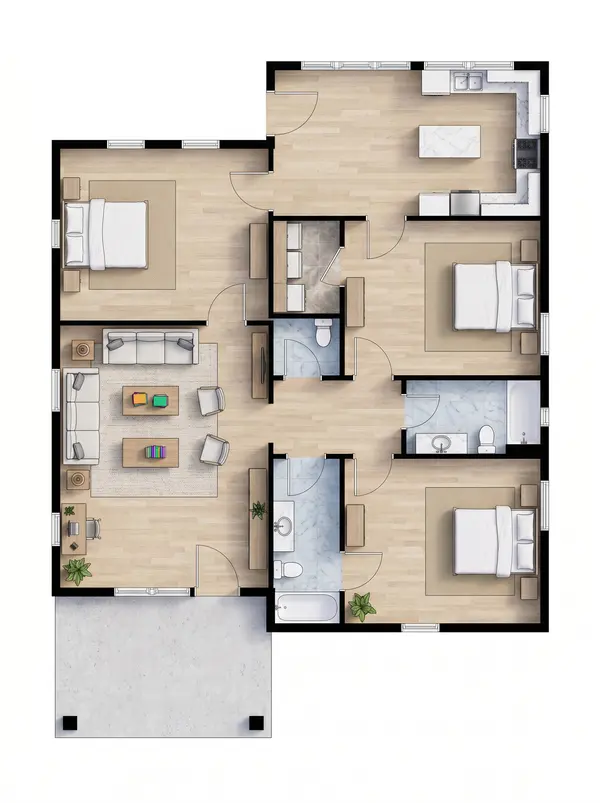 Free 2 Bedroom House Plans | Drafted
