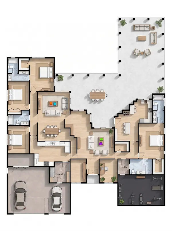 Free 4 Bedroom 4+ Bath 5,000 to 6,500 Sq Ft House Plans with Bar and ...