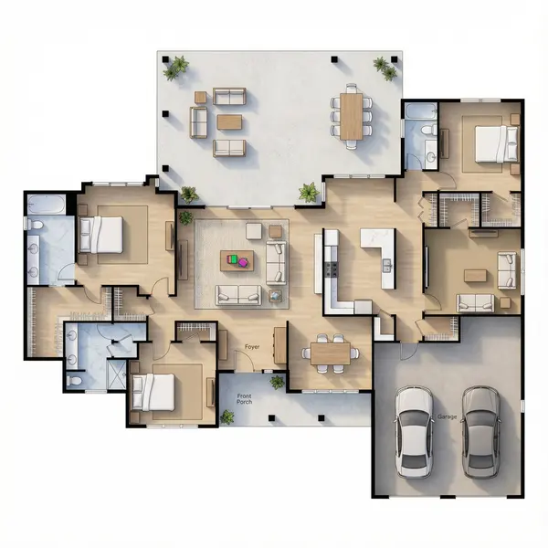 Free 3 Bedroom House Plans | Drafted