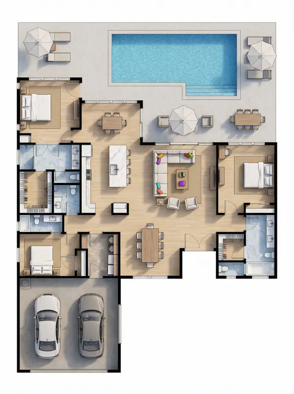 Free Earthy 3 Bedroom 4+ Bath 2,000 to 3,500 Sq Ft House Plans with ...