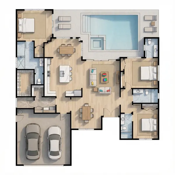 Free Earthy 3 Bedroom 4+ Bath 2,000 to 3,500 Sq Ft House Plans with ...
