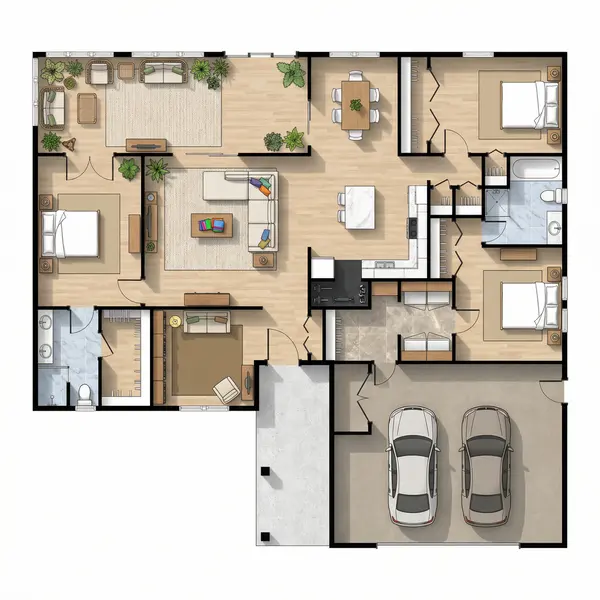 Free Bold 3 Bedroom 2,000 to 3,500 Sq Ft House Plans with Gym | Drafted